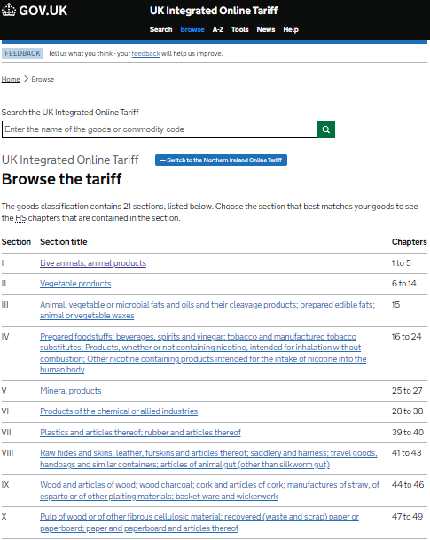 TTWTO VCCI - (Statistical Databases) The UK Integrated Tariff Tool