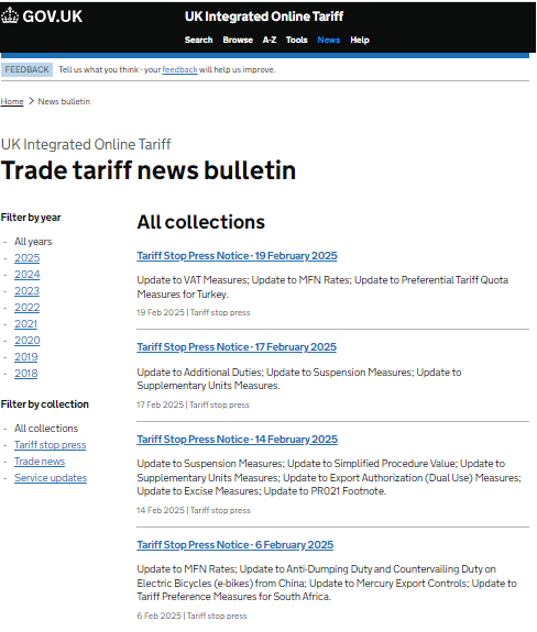 TTWTO VCCI - (Statistical Databases) The UK Integrated Tariff Tool